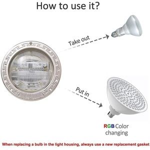 Other | Led Color Pool Light Bulb For In Ground Pool 12v 40w Rgb Color ...